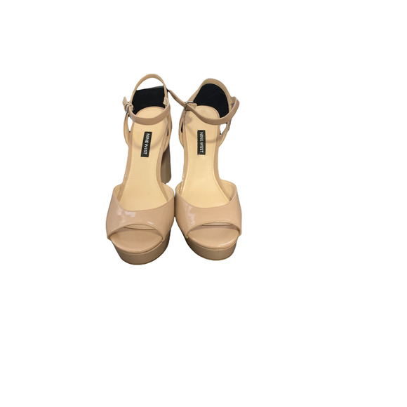 Nine West | Shoes | 2 Left Side Nine West Beige Patent Leather Open Toe ...